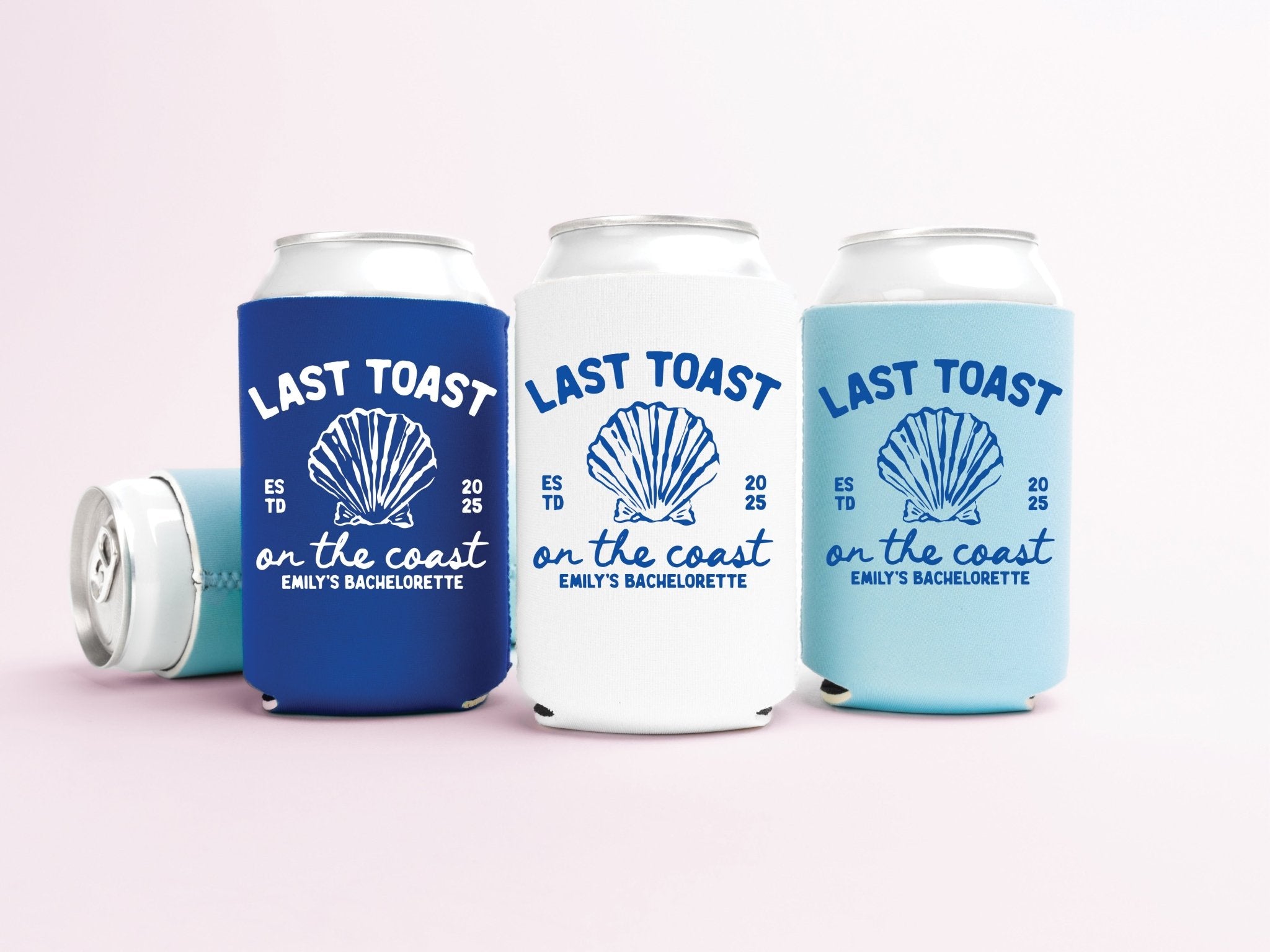 Sea Shell Last Toast On The Coast Bachelorette Party Can Coolers ...